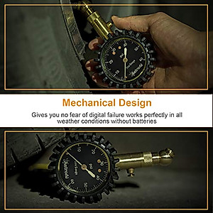 AstroAI Tire Pressure Gauge 60 PSI, Large 2" Easy Read Glow Dial Tire Gauge, Certified ANSI B40.1 Accurate, Compatabile for Bicycle, Car, SUV, Truck & Motorcycle