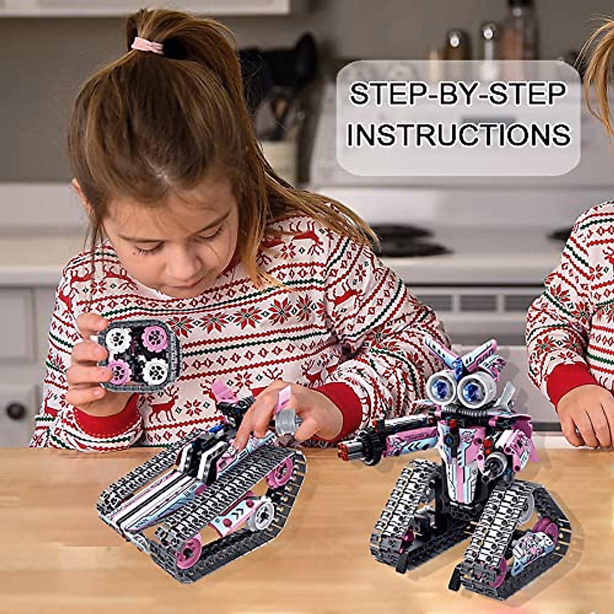 RAYWER RC Robot STEM Projects (408 pcs) for Kids Ages 6-12, Remote APP Controlled Robot, Coding Gear Robot/Tank/RC Car Building Toys Birthday Gifts for Teens Boys Girls