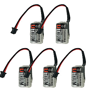 ER3V 3.6V 1000mAh PLC Lithium Battery Replacement Battery for Toshiba ER3V JZSP-BA01 146705-1 with 2 Pin Black Connector