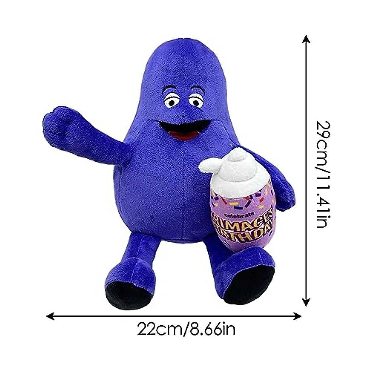 Gri-mace Shake Plush, Fun-ko P-op Plush Toy, Soft Stuffed Grim-ace Plush, Mcd-onalds Fun-ko Po-p Game Figure Doll, Cartoon Stuffed Purple Figure Doll Gifts for Kids Fans Aldults Birthday