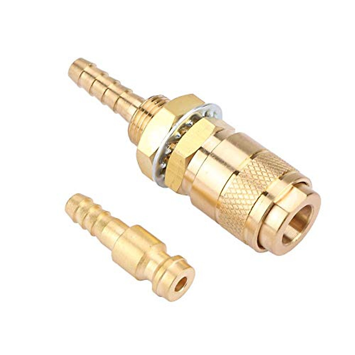 Hilitand M6 Quick Connector Set Quick Water Cooled Gas Adapter Fitting Hose for MIG TIG Welder Torch Fitting for Welding Torch (Gold)