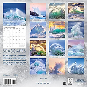 Graphique Seascapes Wall Calendar - 16-Month 2023 Calendar, 12"x12" w/ 3 Languages, 4-Month Preview, & Marked Holidays…