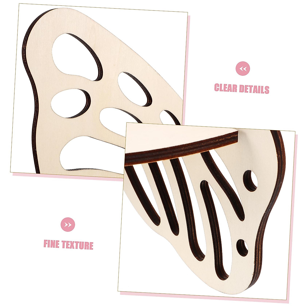 Ciieeo Wooden Butterfly Floating Shelf Ledge Delicate Books Display Rack Hanging fine Bookshelf Bohemia Books Display Wall Shelf Stand Pendant Crystal Stone Accessories