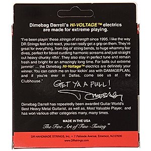 DR Strings Electric Guitar Strings, Dimebag Darrell Signature, Treated Nickel-Plated, 10-52