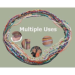 RICHRAIN Bulk Wholesale Waist Beads Body Chain African Belly Jewelry for Women (100PCS Mixed)