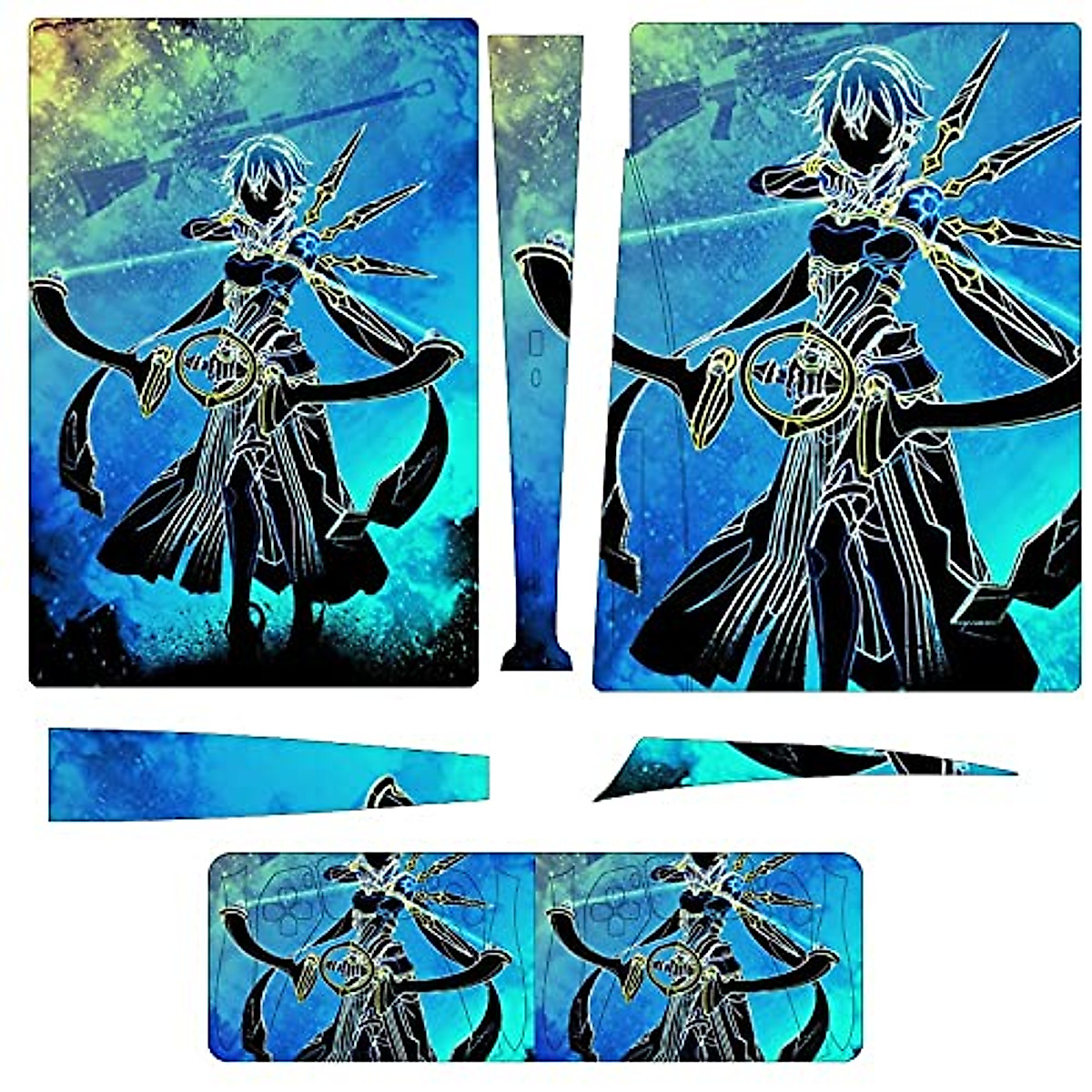 PlayStation 5 optical drive version sticker protective cover, Sword Art Online Alicization Asada Shino's Strongest Character Soul ps5 controller protective shell (compatible with ps5 optical drive)