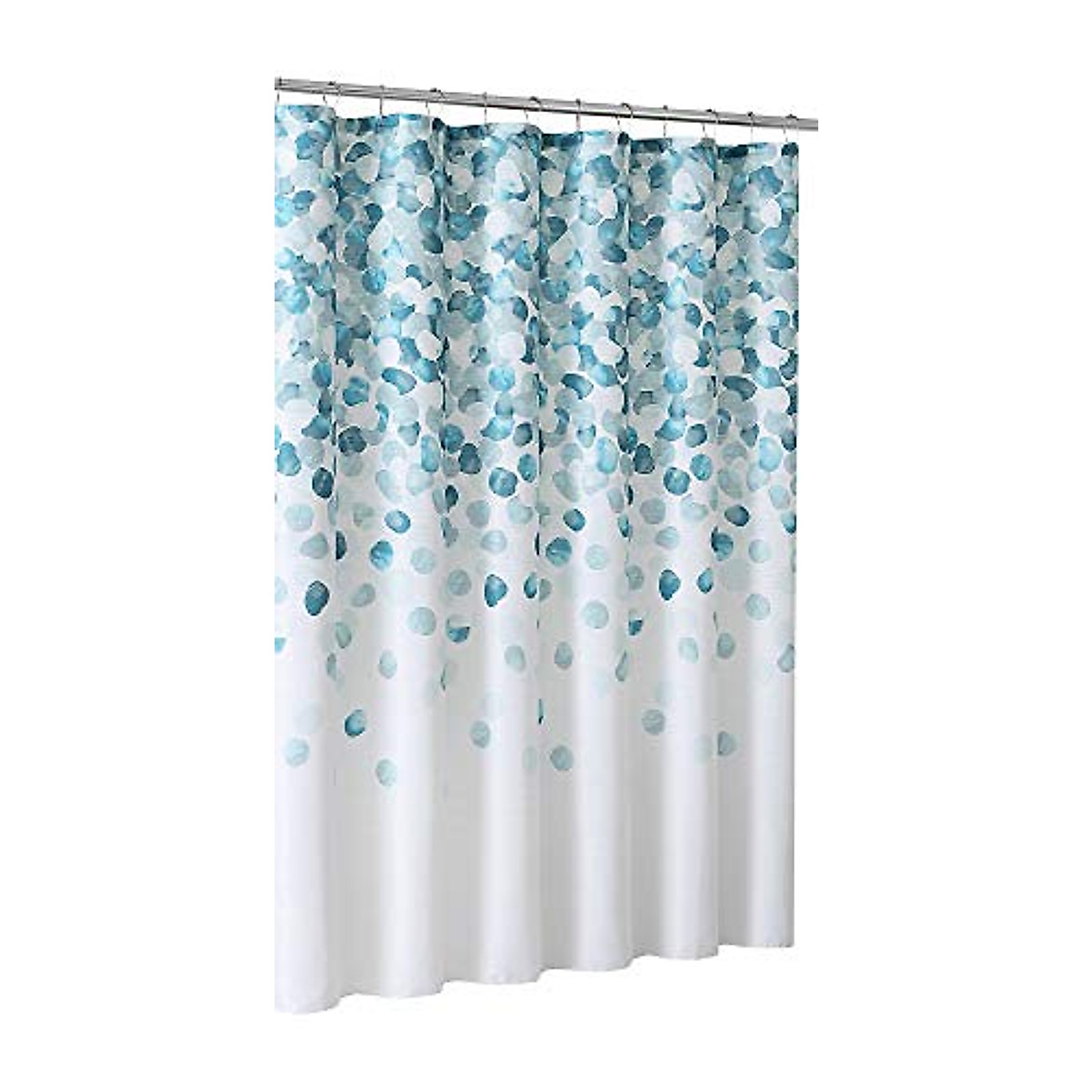 Serafina Home Mineral Blue Teal Modern Fabric Shower Curtain for Bathroom: Cascading Water Splash Pattern of Turquoise, Aqua, and White