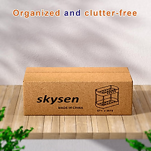 SKYSEN 2 Pack Under sink organizer, under kitchen/bathroom sink organizers and storage, under cabinet storage, Upgrade strengthening structures- Anti rust- 10 Hooks included- Black(uso-2)