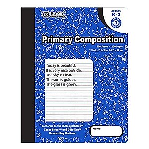 BAZIC Primary Journal Composition Book Blue Marble, 100 Sheet Writing Grades K- 2 Notebook Journal Comp Notebooks for Kindergarten Kids School, 1-Pack