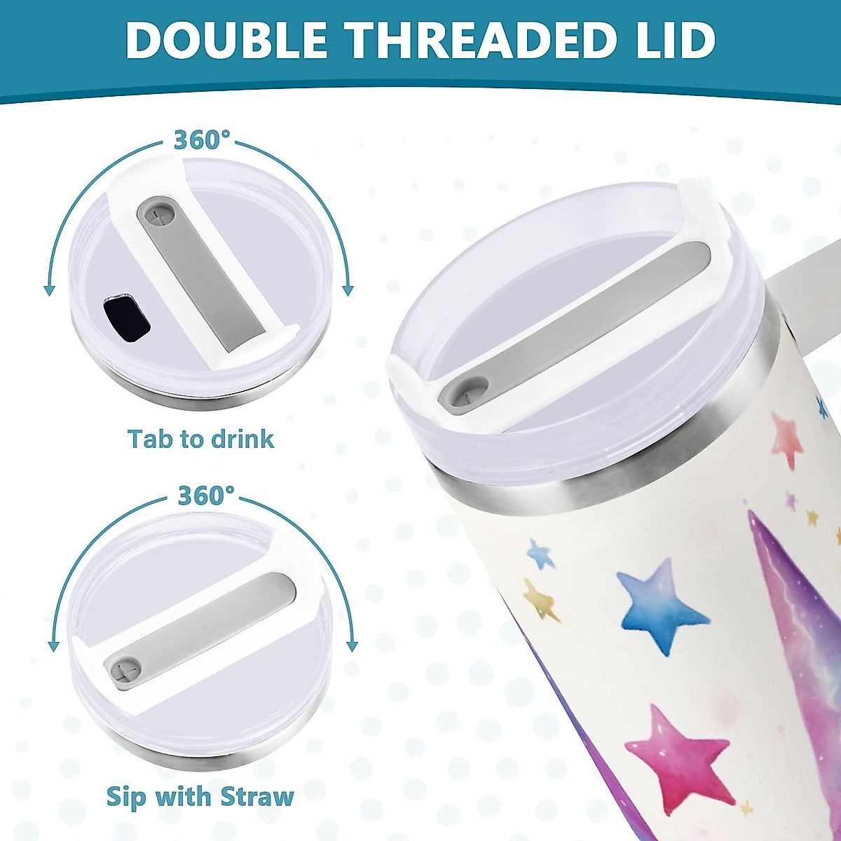 FLildon 40oz Tumbler with Handle and Straw Lid, Cute Gnomes Insulated Coffee Mug Stainless Steel Water Bottle Leakproof Vacuum Travel Coffee Cup