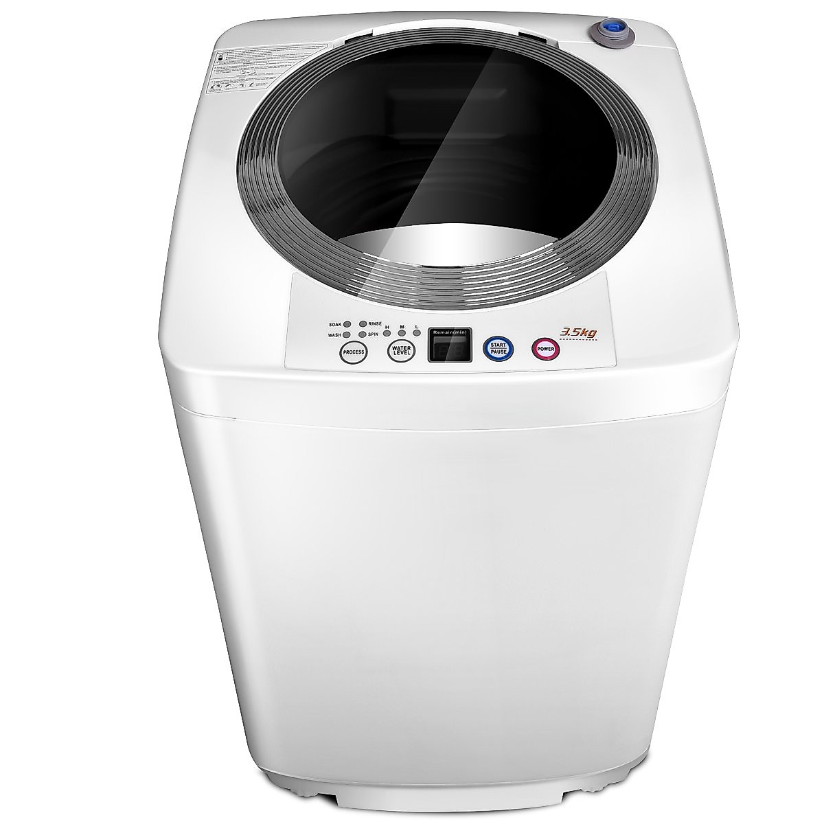 RELAX4LIFE Full-Automatic Portable Washing Machine 8 lbs Capacity with 5 Programs & 3 Water Levels, Drain Hose and Adjustable Feet, Portable Laundry Compact Washer for Dorm, Apartment and RV's Camping