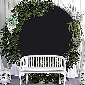 Outpain 7.2FT Black Round Backdrop Cover Wrinkle Resistant Black Circle Background Round Photography Backdrop for Wedding, Birthday, Baby Shower Decorations