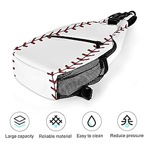 NAWFIVE Funny Baseball Sling Bag Crossbody Shoulder Backpack Adjustable Lightweight Travel Hiking Casual Daypack for Men Women