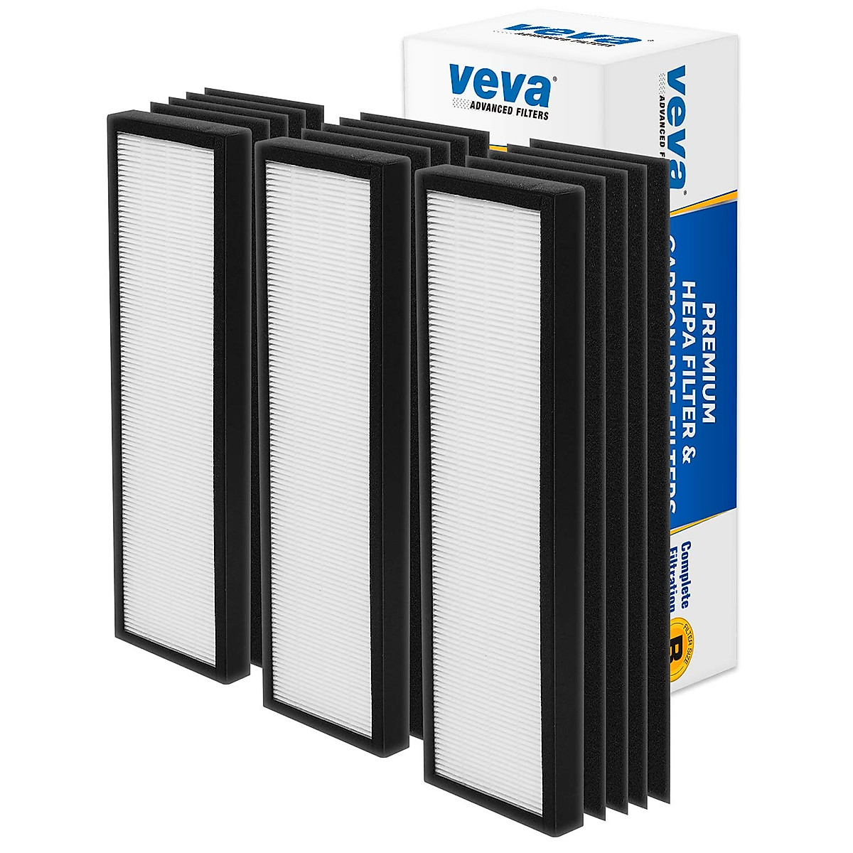 VEVA Premium 3 HEPA Filters including 12 Pack of Pre-Filters Compatible with Germ Guardian Air Purifier Models AC4825, 4800, 4900 and Replacement Filter B