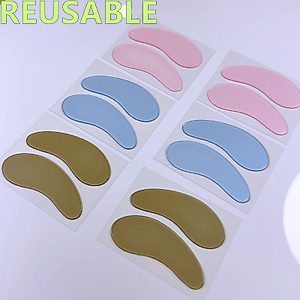 Silicone Eye Patch Reusable Under Eye Patches Sticky Lash Lift Cover Shield Eyelash Extension Mask 6 Pair Lower Lash Isolation Pads For Sensitive Skin During Perm Lamination Lash Extension Remover