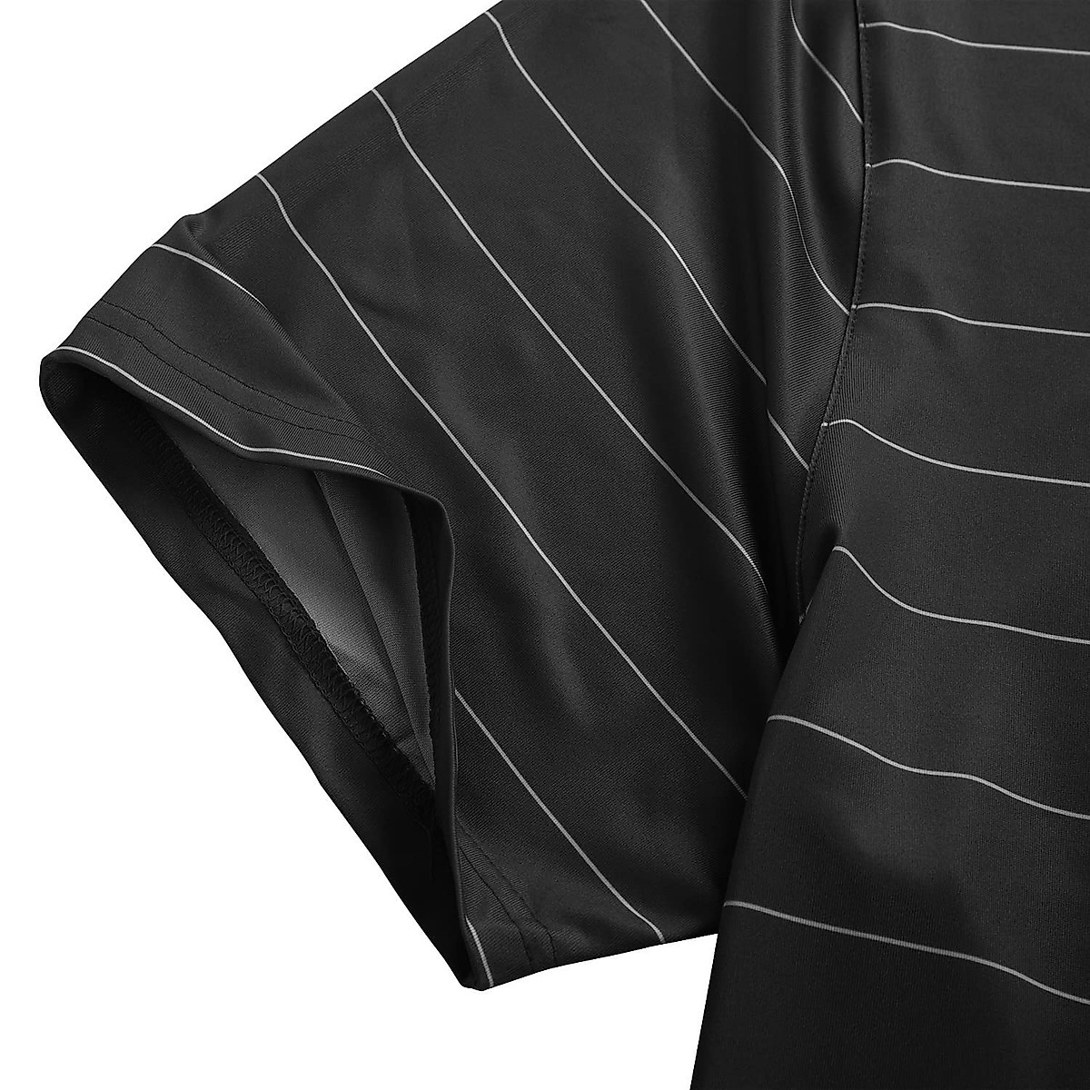 Men's Golf Shirts Dry Fit Short Sleeve Performance Golf Polo Shirts(12140-Black 3XL)