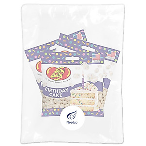 Needzo Birthday Cake Flavored Jelly Beans, Celebration Kit Gourmet Chewy Candy for Boys or Girls, Shareable Bagged Candies, Pack of 3, 3.5 Ounces