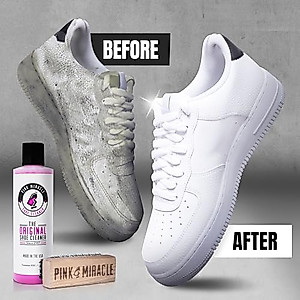 Pink Miracle Shoe Cleaner Kit Bottle Fabric Cleaner for Leather, Whites, and Nubuck Sneakers (8 Oz)