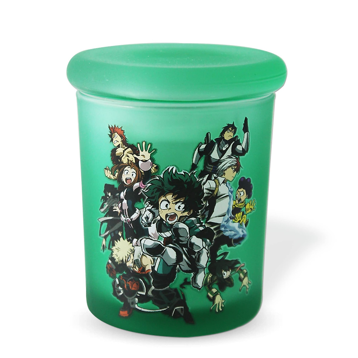 JUST FUNKY My Hero Academia Collector Edition Container | Frosted Glass Container Class-1A Rubber Seal Jar | MHA | Anime Food Container | Home Deco | Offical Licensed