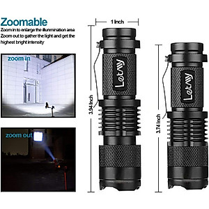 LETMY Tactical Flashlight, Super Bright LED Mini Flashlights with Belt Clip, Zoomable, 3 Modes, Waterproof - Best EDC Flashlight for Gift, Hiking, Camping, Hurricane & Power Outage (2 Pack)