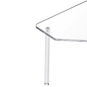 Jetec 2 Pieces Corner Bathroom Organizer Counter Shelf Acrylic Bathroom Organizer Stackable Shelves Clear Floating Shower Corner Vanity Shelf for Bathroom Kitchen Toilet