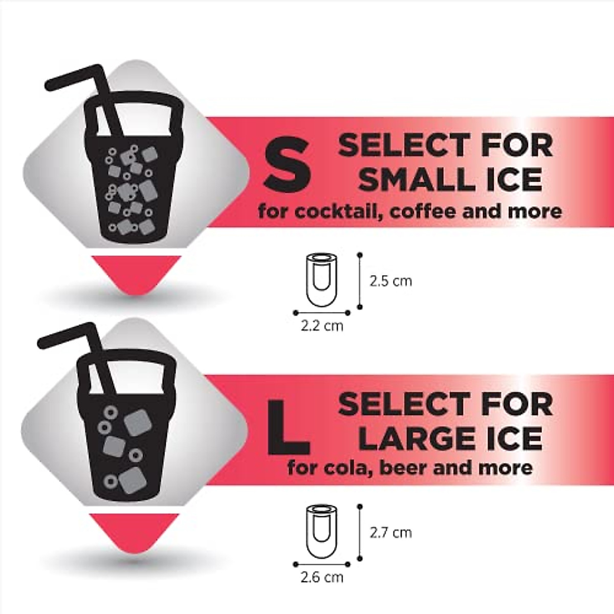 26 lb. Countertop Ice Maker, LED Control Panel Lets You Adjust Settings and Options, Integrated Bin Stores up to 1.5lb, Suitable for Restaurants, Kitchens, Etc, Stainless Steel