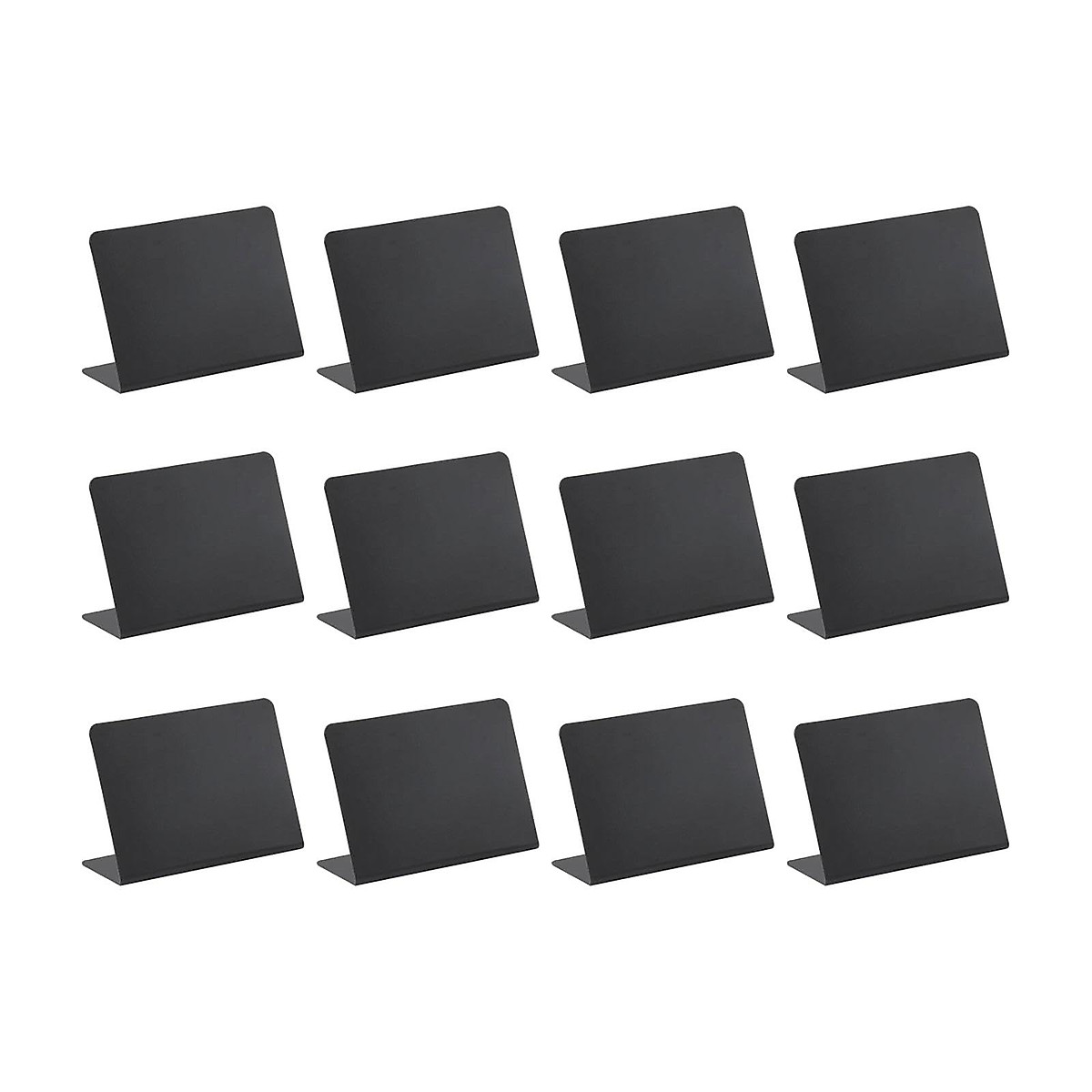 Mini Chalkboards Signs Table Signs L Shaped Wordpad Slate Board Food Signs Wedding Party Decor Erasable Small Blackboard Message Black Board, 10x7.5cm 12pcs