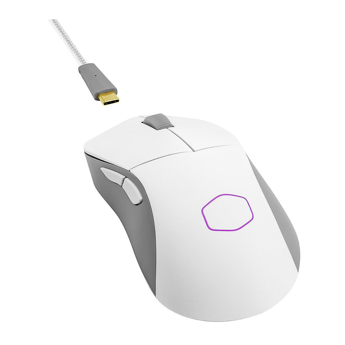 Cooler Master MM731 Wireless Gaming Mouse White, Adjustable 19,000 DPI, Palm|Claw Grip, 2.4GHz|Bluetooth, PixArt Optical Sensor, Ultraweave Cable, PTFE Feet, RGB Lighting (MM-731-WWOH1)