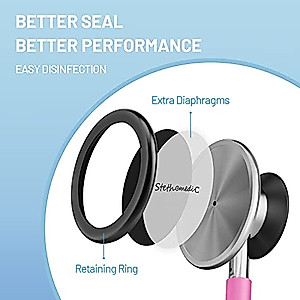 Dual Head Stethoscope for Medical and Home by FriCARE, Classic Lightweight Design, Stethoscope for Adult, Gift for Nurses, Doctors, Medical Students, 28 inch (Peach Pink)