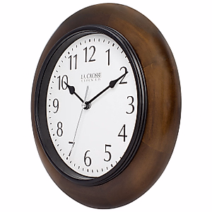 La Crosse Clock 404-2625 10 in Linwood Quartz Wood Wall Clock