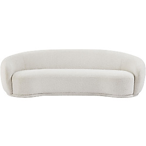 Meridian Furniture 693Cream-S Hyde Collection Modern | Contemporary Boucle Fabric Upholstered Sofa, Cream, 89.5" W x 38" D x 27.5" H