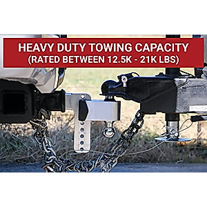 Weigh Safe Adjustable Trailer Hitch Ball Mount - 8" Adjustable Drop Hitch for 2.5" Receiver - Premium Heavy Duty Aluminum Trailer Tow Hitch w/Chrome Plated Tow Balls (2" & 2 5/16") - 18,500 GTW