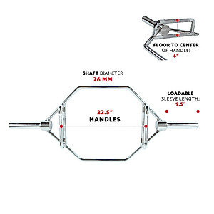 Sunny Health & Fitness Olympic Hex Bar, Weight Training Trap Bar for Deadlifts and Shrugs