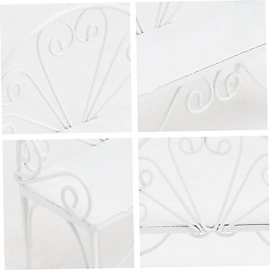 HOOTNEE 1pc Micro Landscape Double Chair Metal Decor Flower Pot Decorations Plant Decorations Garden Supplies Mini Bench Chair Mini Garden Bench Wrought Iron White Bench Adornment Metal