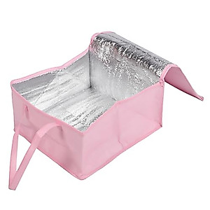 SHOWERORO Cake Insulation Bag Deliveries Insulated Bag with Handle Deliverys Insulated Take Out Bag Door Insulated Food Carrier Insulated Food Bag Food Bag for Takeout Non-woven Bags Pink