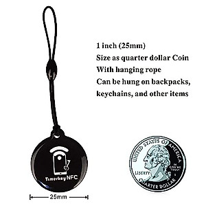 10PCS NFC Tag NFC Chips Programmable Keychain Ntag215 Chips Timeskey NFC Tags Amiibo NFC Cards，Black NFC Tags Compatible with TagMo Amiibo and All NFC Enabled Mobile Phones & Devices