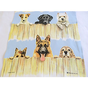 Samuel Lamont, K-9 (Canine) Dogs Kitchen/Tea Printed Towel, Imported, Linen-Cotton Blend