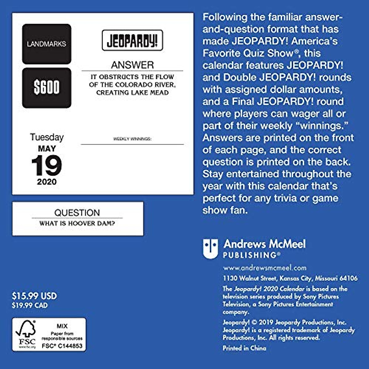 Jeopardy! 2020 Day-to-Day Calendar