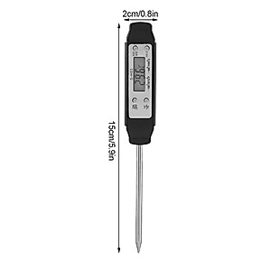 Meat Thermometers Timers 1Pc Instant Reading Digital Food Thermometer Kitchen Cooking BBQ Meat Probe (Black)