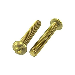5/16"-18 X 1-1/2" Brass Round Head Slotted Machine Screws (Pack of 12)
