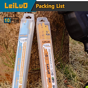 LEILUO 6-Inch 14/18 TPI Metal Cutting Reciprocating Saw Blades 10 Piece Bi-Metal Sawzall Blades with Storage Case