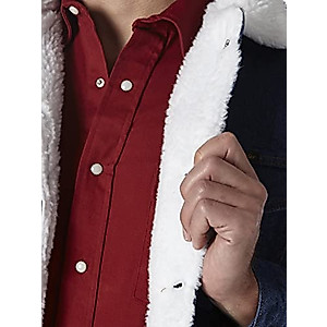Wrangler Men's Style Cowboy Cut Western Lined Jacket, Denim/Sherpa, Medium