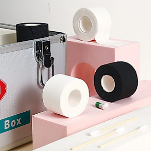 4 Pcs Pre Wrap Tape Athletic Finger Wrist Tape Sports No Sticky Residue Very Strong Easy Tear First Aid Injury Wrap for Athletes Trainers Boxing, 1.5 Inch x 33 Feet (Black, White)