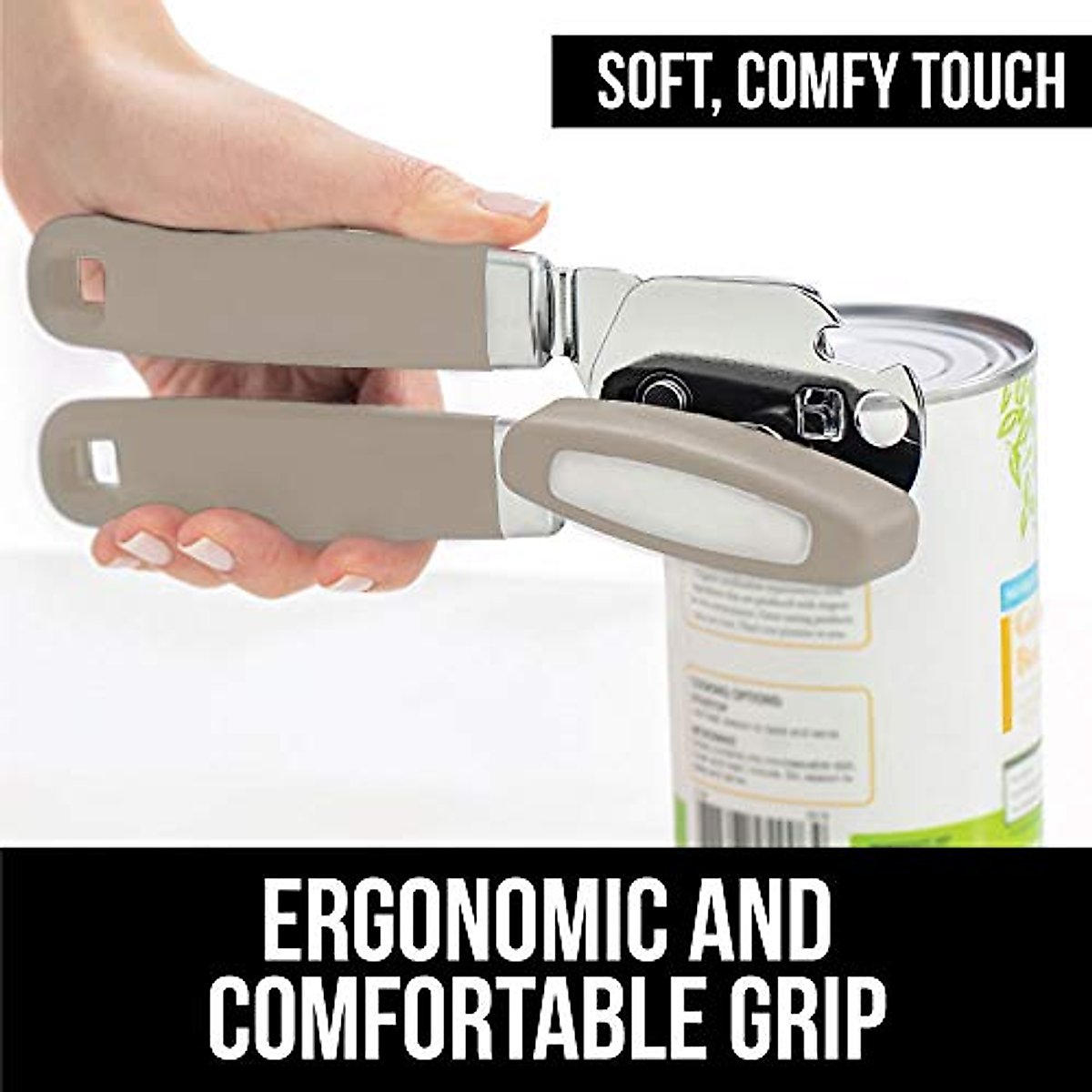 Gorilla Grip Cutting Boards Set of 3 and Manual Can Opener, Cutting Boards Are Slip Resistant, Can Opener Includes Built in Bottle Opener, Both in Almond Color, 2 Item Bundle