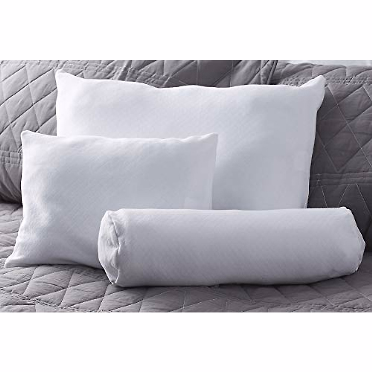 Bucky B661BWH 17x7.5" Travel Duo Bed Pillow Case - Bolster Pillowcase