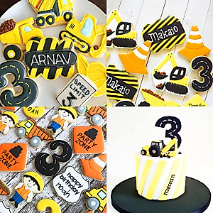 Fangleland Construction Cookie Cutter Stainless Steel 10 Pack with Dump Truck Tractor Cement Mixer Hammer Spanner Fondant Dough Biscuit Mold for 3rd Birthday Party Supplies