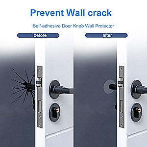 Door Stopper Wall Protector 8 PCS, Door Stop with Strong Back Adhesive, Quiet and Shock Absorbent Silicone Wall Protectors from Door Knobs, Prevent Damage to Wall, (White, Clear)