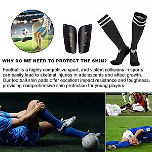 Soccer Shin Guards, Youth Shin Guards with Soccer Socks for Girls and Boys, Kids Calf Protection Gear 2 Pair (Medium)