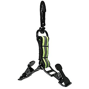 MELOTOUGH Firefighter Glove Strap Glove Holder Clip with 2 Alligator Clip Easy Hold All Your Glove,Reflective Hi-Vis Lime for Quick Access (Alligator Clip 2 head-Lime)