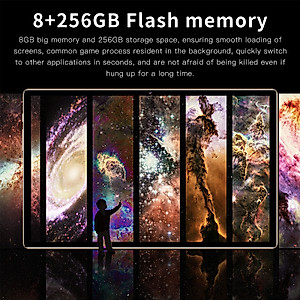 Jopwkuin HD Tablet, 2 Card Slots 10.1 Inch FHD Gaming Tablet Octa Core CPU for Travel (US Plug)